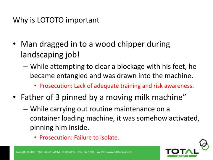 PPT - The Safe Isolation of Machinery and Equipment using Lockout ...