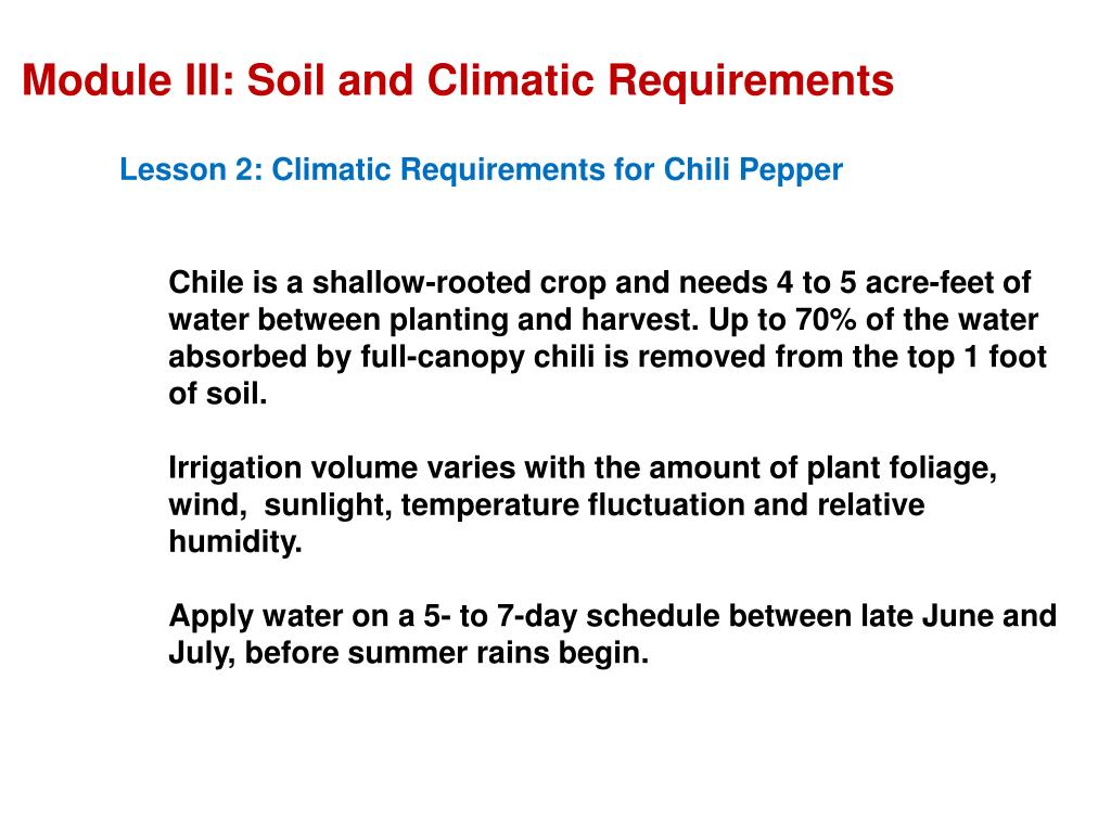 PPT - Module III: Soil and Climatic Requirements PowerPoint ... PPT - Module III: Soil and Climatic Requirements PowerPoint ...