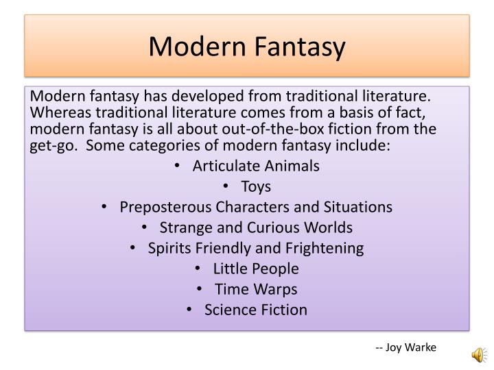 PPT - Traditional Literature and Modern Fantasy PowerPoint Presentation ...