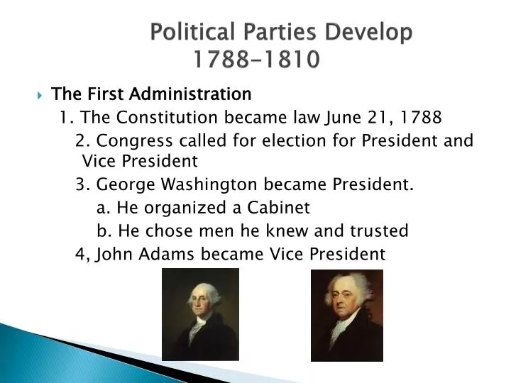 Ppt Political Parties Develop 1788 1810 Powerpoint Presentation Free