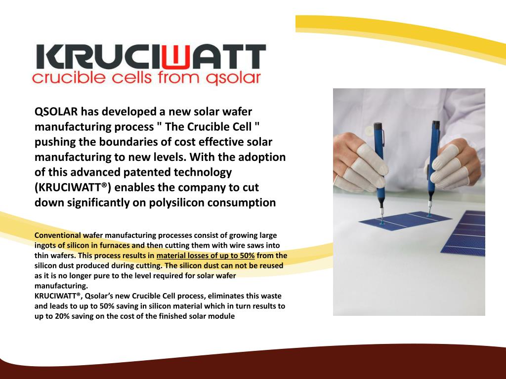 PPT - Qsolar now offers a revolutionary PV panel manufacturing process ...