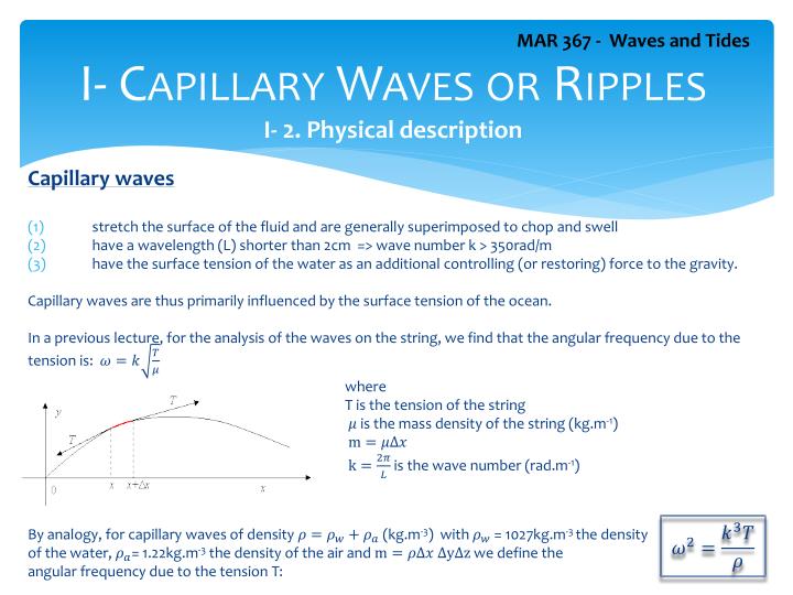PPT - LECTURE 4 Offshore waves: Capillary waves, Wind Sea and Swell ...