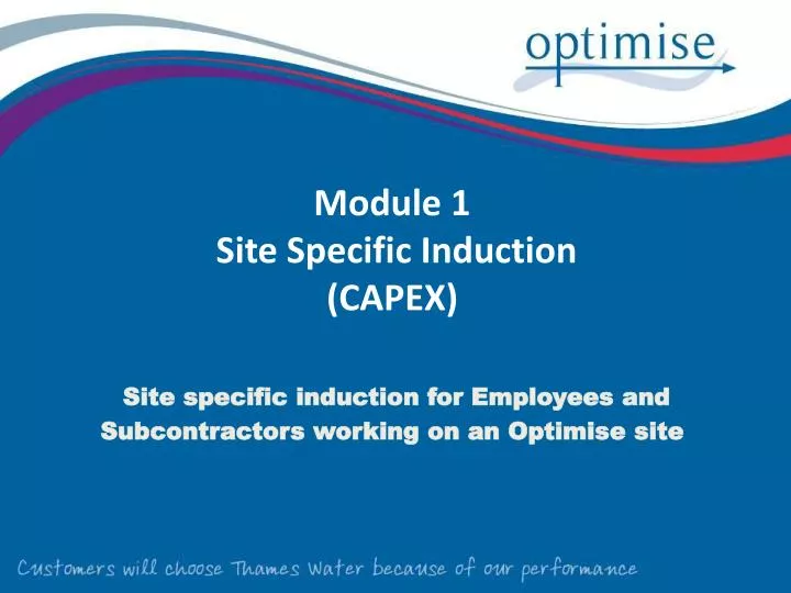 PPT - Module 1 Site Specific Induction (CAPEX) Site specific induction for Employees and ...
