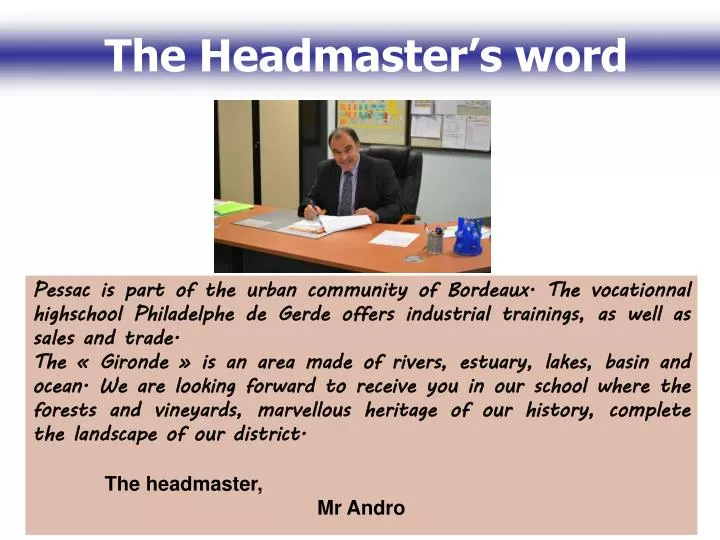 PPT - The Headmaster’s word PowerPoint Presentation, free download - ID ...