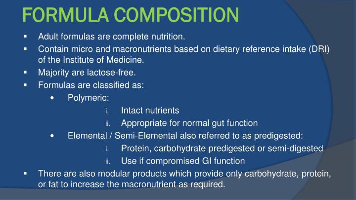 PPT - CHOOSING AN ENTERAL FEEDING FORMULA PowerPoint Presentation - ID ...