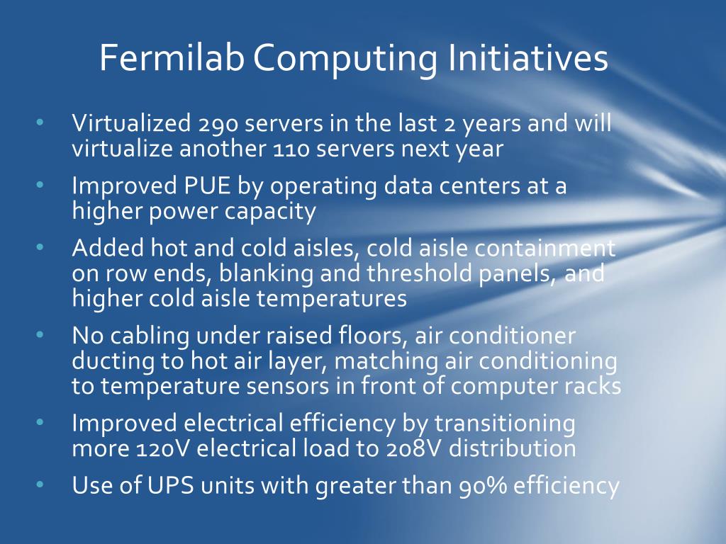 PPT - Energy management at FERMILAB: strategy on energy management ...