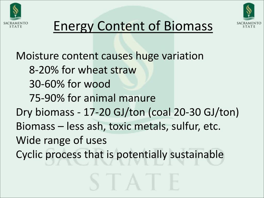 PPT - Bioenergy Fundamentals Biomass – solar energy stored in plant ...