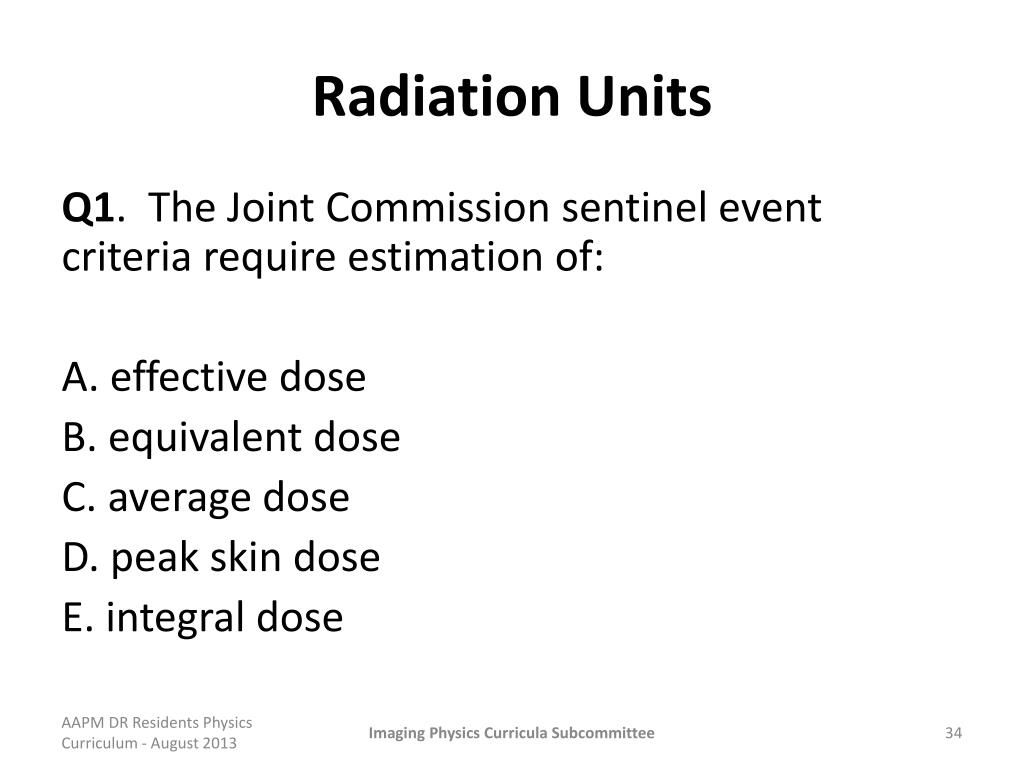 PPT - Diagnostic Radiology Residents Physics Curriculum Q&A November ...