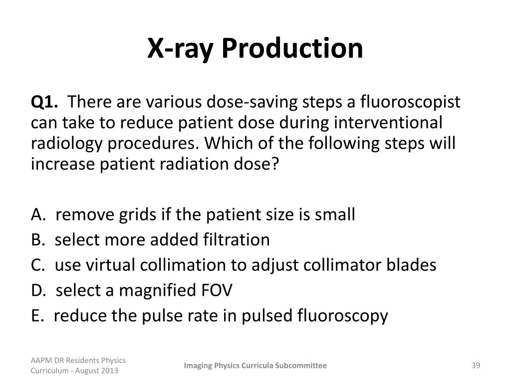 PPT - Diagnostic Radiology Residents Physics Curriculum Q&A November ...