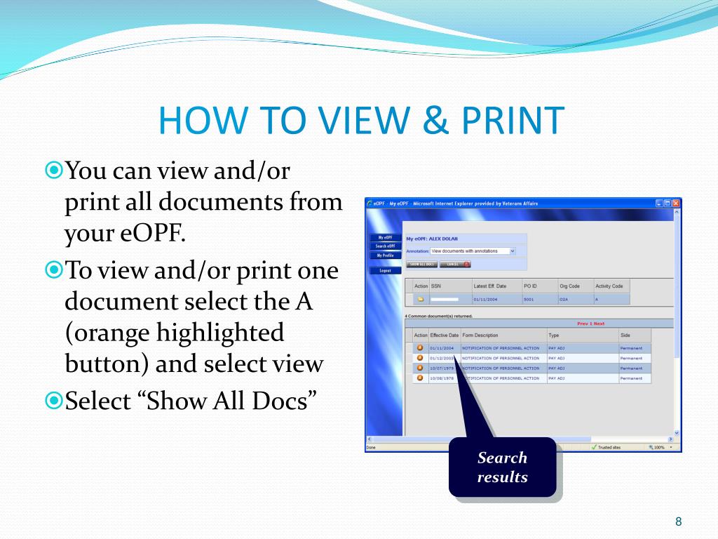 PPT - Welcome to electronic Official Personnel Folder ( eOPF ) for ...
