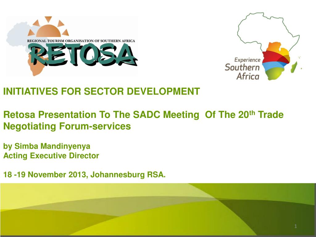 PPT - RETOSA and its Mandate in regional tourism Global Best practices ...