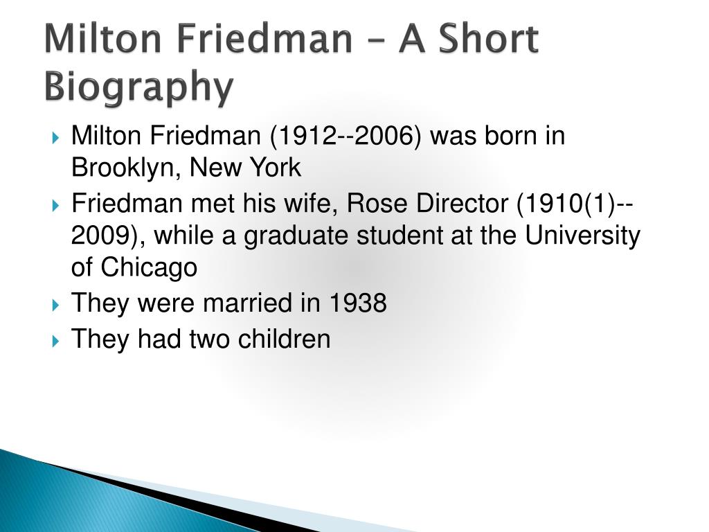 PPT - Milton Friedman and the Chicago School of Economics PowerPoint ...