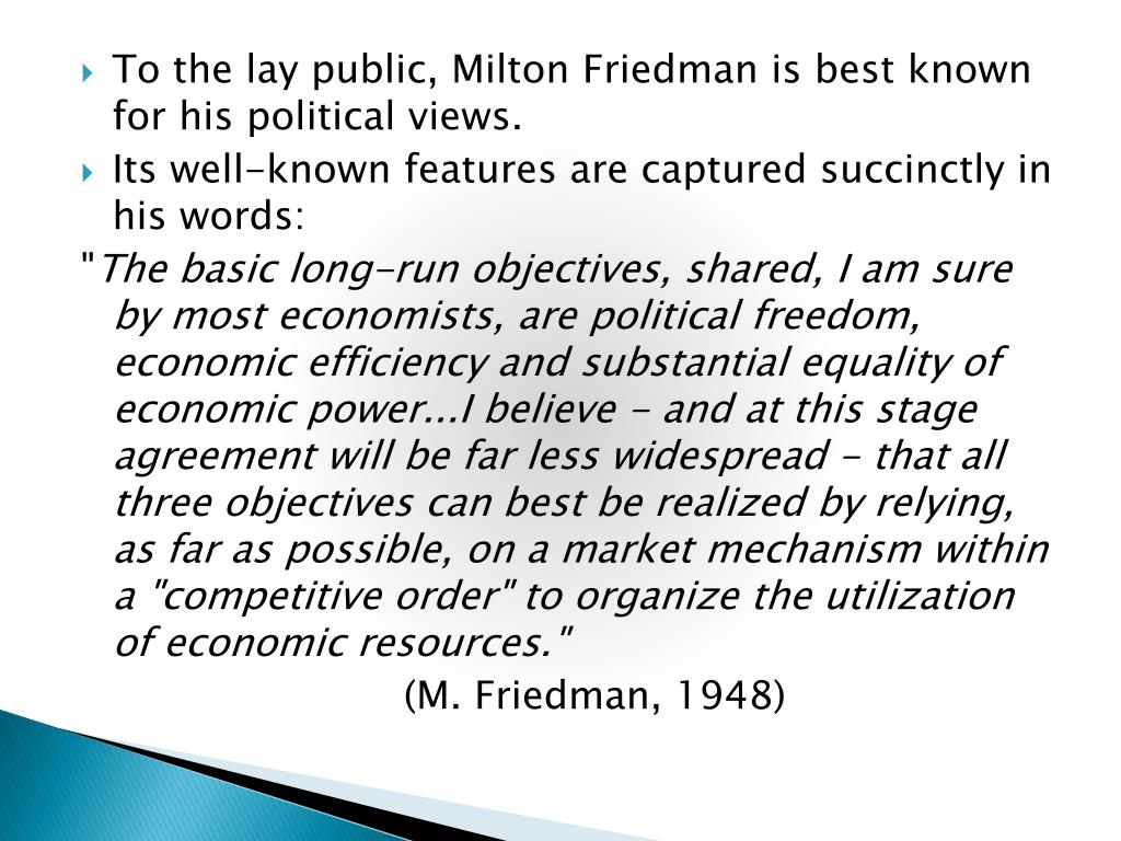 PPT - Milton Friedman and the Chicago School of Economics PowerPoint ...