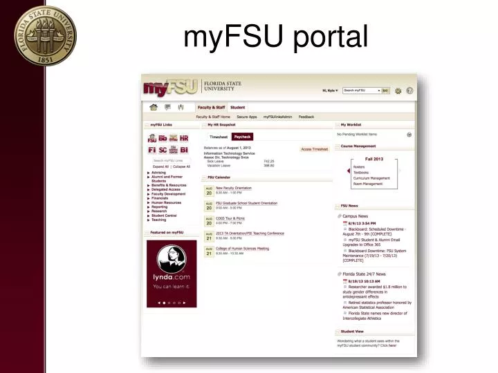 PPT - myFSU portal PowerPoint Presentation, free download - ID:1565016