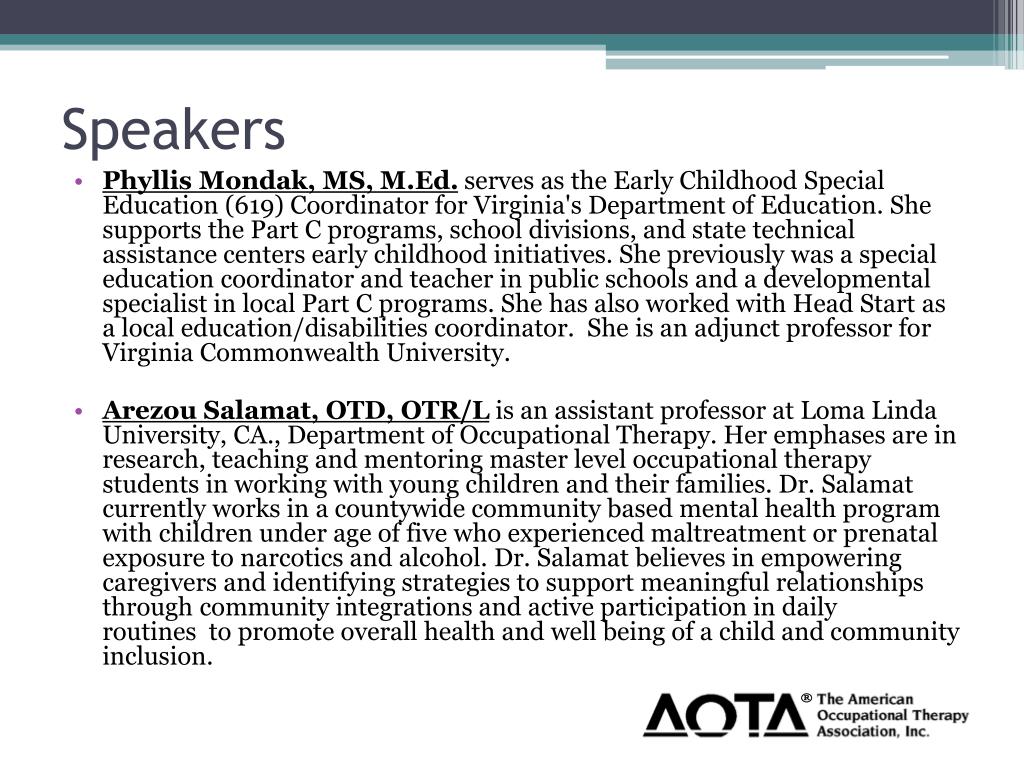 PPT - Occupational Therapy and Early Childhood Transitions PowerPoint ...