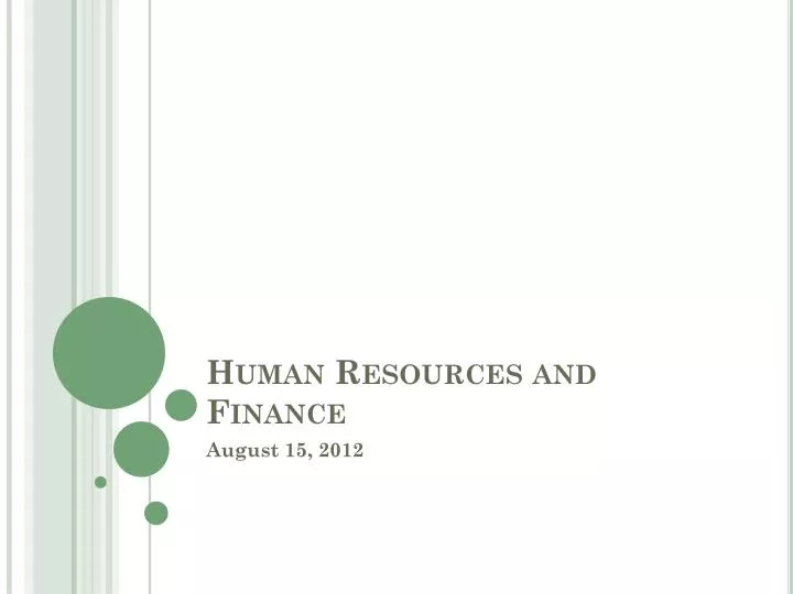 PPT - Human Resources and Finance PowerPoint Presentation, free ...