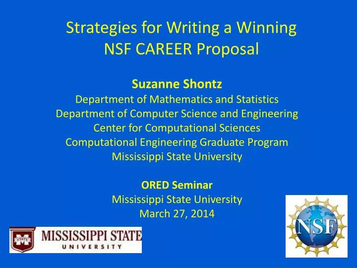 PPT - Strategies for Writing a Winning NSF CAREER Proposal PowerPoint ... PPT - Strategies for Writing a Winning NSF CAREER Proposal PowerPoint ...