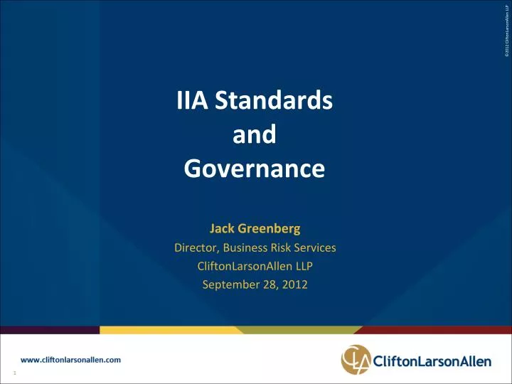PPT - IIA Standards and Governance PowerPoint Presentation, free ...