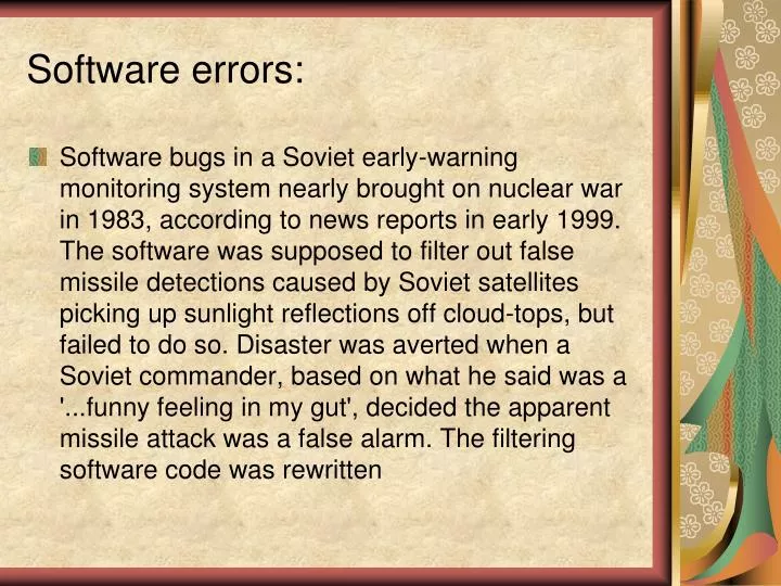 PPT - Software errors: PowerPoint Presentation, free download - ID:1566291 PPT - Software errors: PowerPoint Presentation, free download - ID:1566291