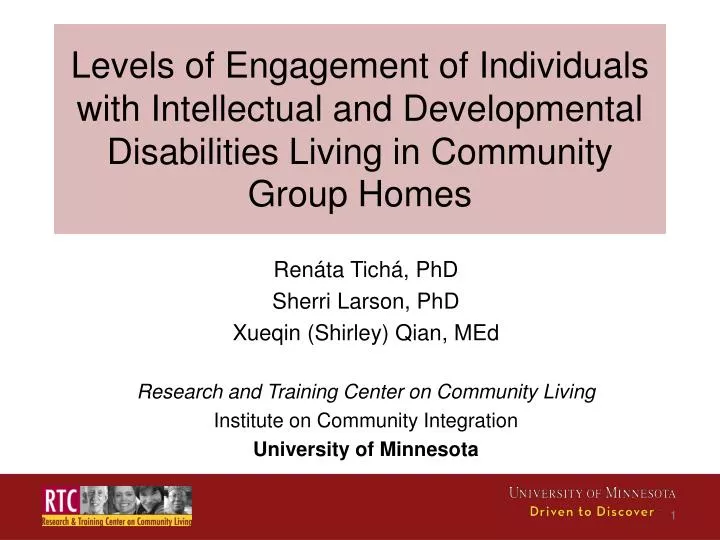 PPT - Levels of Engagement of Individuals with Intellectual and ...