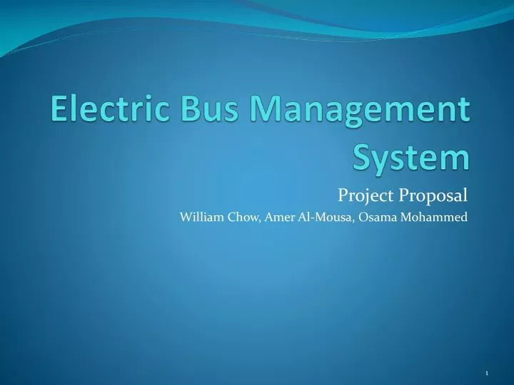 PPT - Electric Bus Management System PowerPoint Presentation, free ...