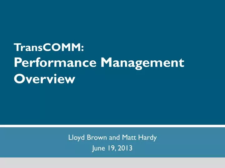PPT - TransCOMM : Performance Management Overview PowerPoint ...