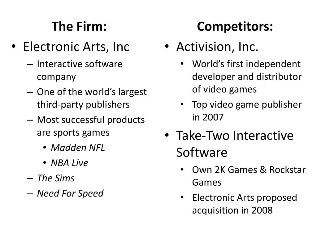 PPT - Financial Analysis for Electronic Arts, Inc. and Main Competitors ...