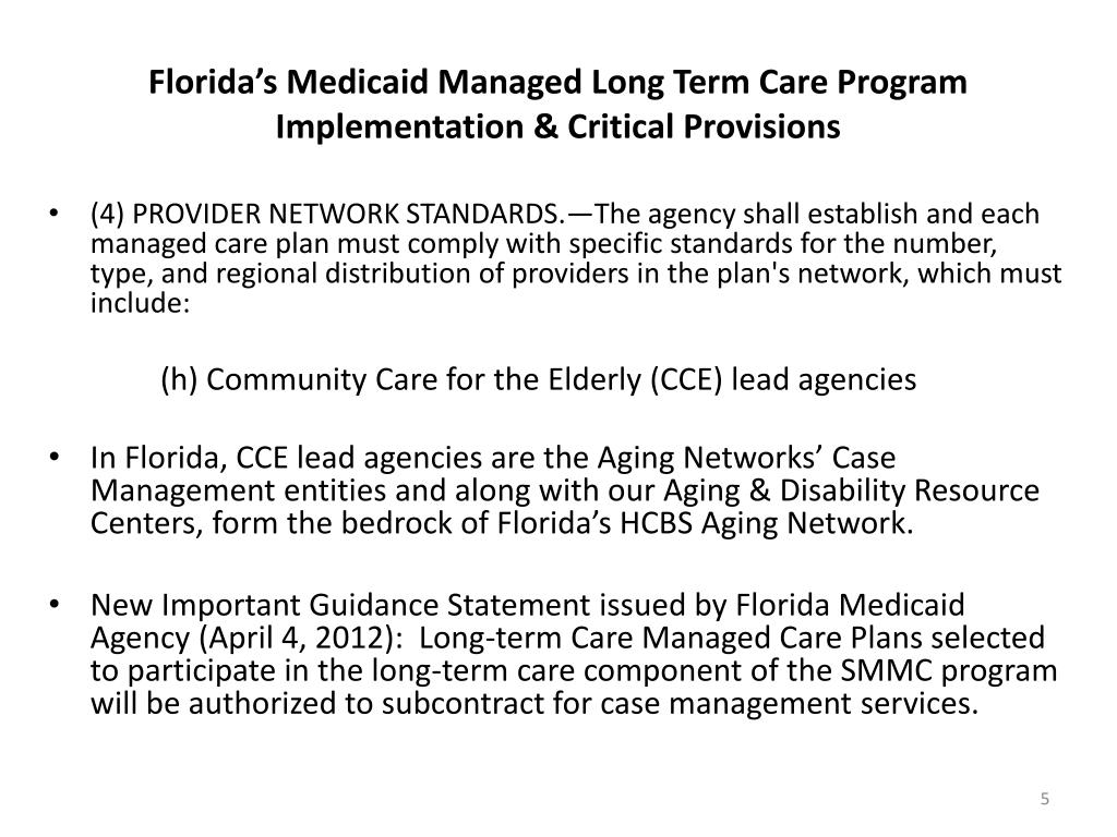 PPT - Medicaid Managed Care Initiatives & The Aging Network Florida ...