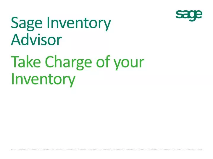 PPT - Sage Inventory Advisor PowerPoint Presentation, free download ...