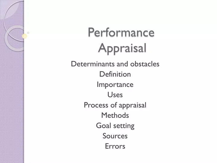 PPT - Performance Appraisal PowerPoint Presentation, free download - ID ...