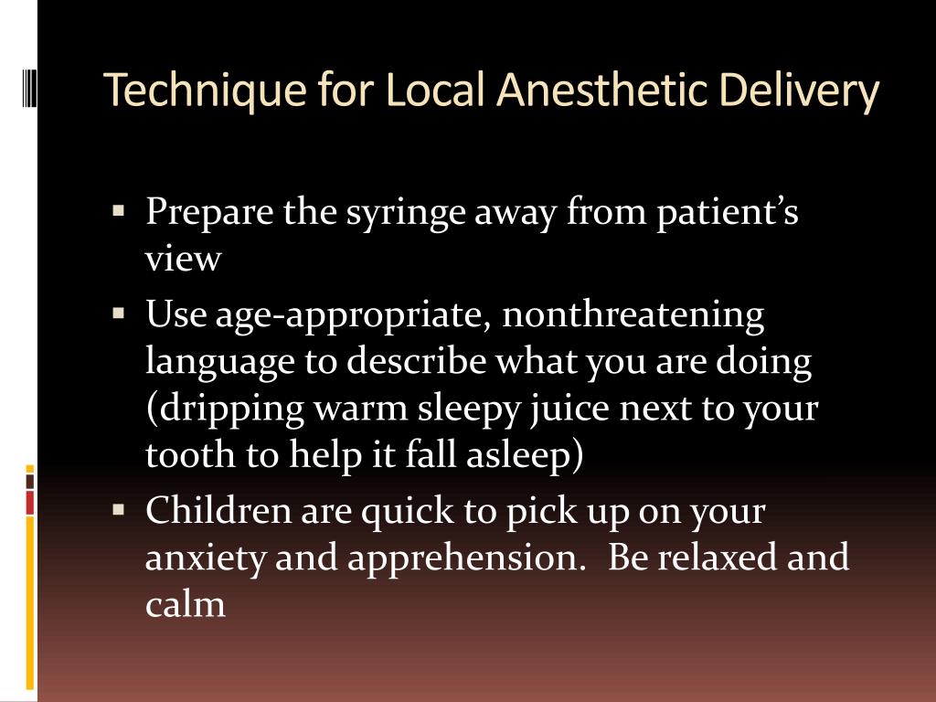PPT - Local anesthesia and pain management in pediatric dentistry ...
