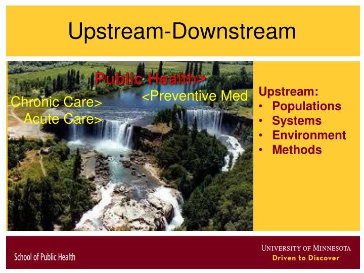 PPT - Public Health and Health Care: Upstream, Downstream and Our ...