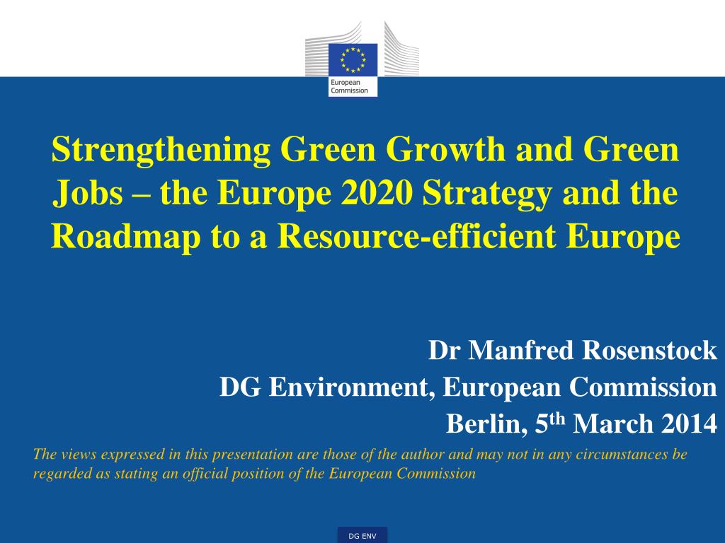 PPT - Strengthening Green Growth and Green Jobs – the Europe 2020 ...