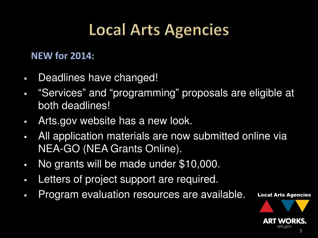 PPT - National Endowment for the Arts Local Arts agencies Guidelines ...