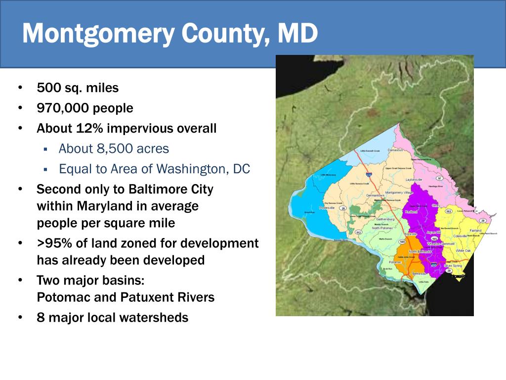 PPT - Montgomery County’s MS4 Permit Implementation Strategy: Using the ...