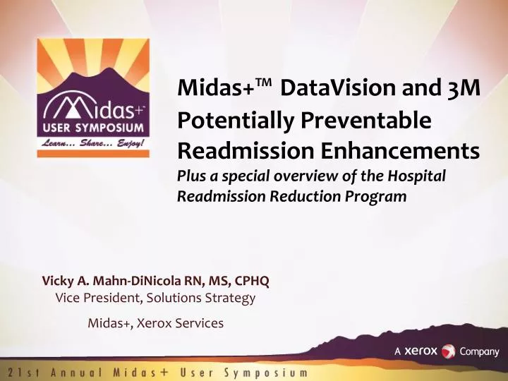 PPT - Midas+™ DataVision and 3M Potentially Preventable Readmission ...