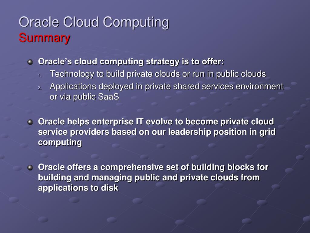 Ppt Oracle Cloud Computing Strategy Powerpoint Presentation Free
