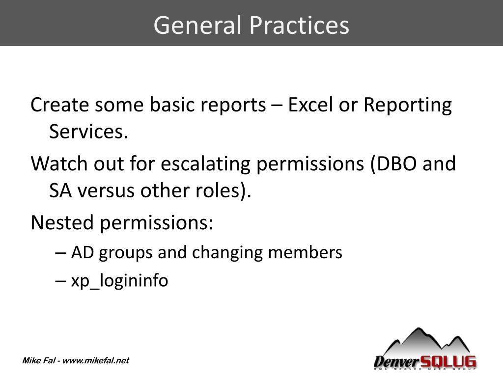 Ppt Sql Server Security Granting Controlling And Auditing Database Access Powerpoint