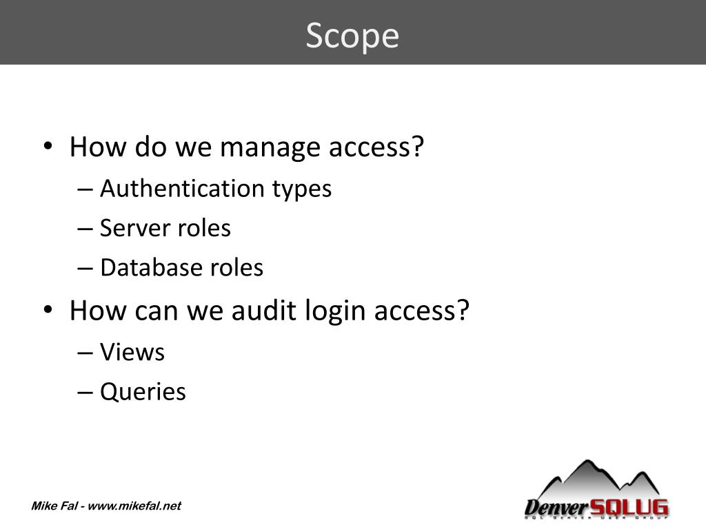Ppt Sql Server Security Granting Controlling And Auditing Database Access Powerpoint