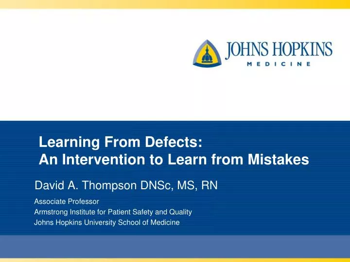 PPT - Learning From Defects: An Intervention to Learn from Mistakes ...
