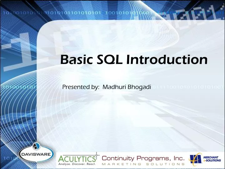 PPT - Basic SQL Introduction PowerPoint Presentation, free download ... PPT - Basic SQL Introduction PowerPoint Presentation, free download ...