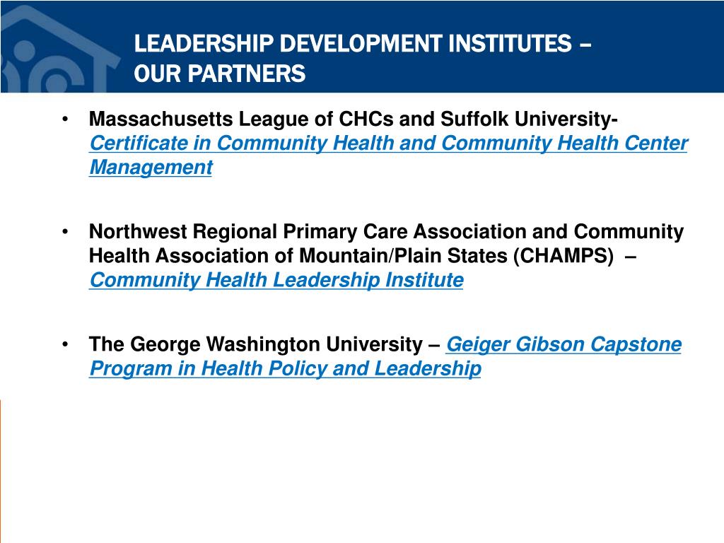 PPT - Leadership Development Institutes Training Tomorrow’s Health ...
