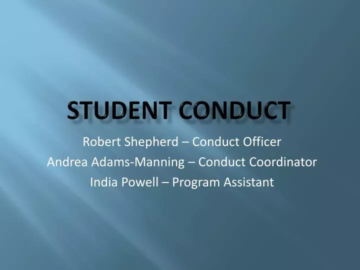 PPT - Student Conduct PowerPoint Presentation, free download - ID:1570426
