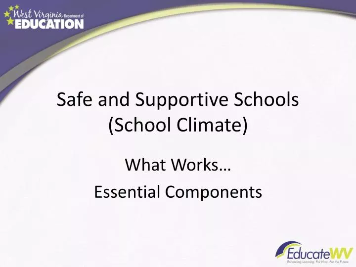 PPT - Safe and Supportive Schools (School Climate) PowerPoint ...