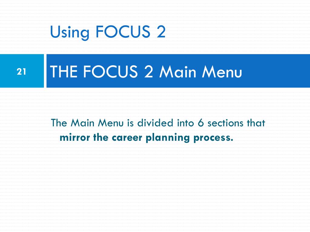 PPT - FOCUS 2 An Online Career, Major & Education Planning System ...