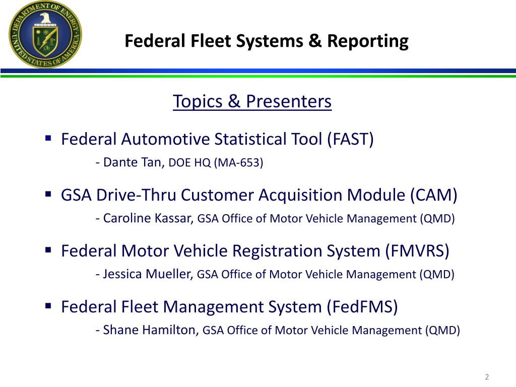 PPT - FEDERAL FLEET SYSTEMS & REPORTING Office of Acquisition and ...