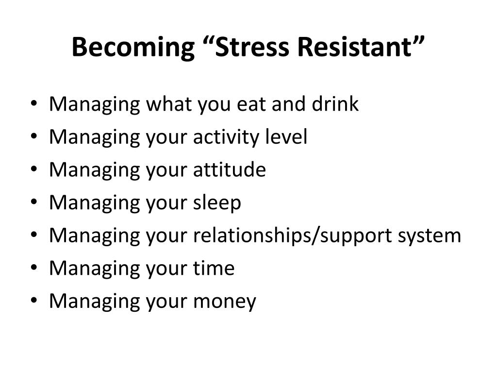 PPT - How to be “Stress Resistant” coaching t oday PowerPoint ...