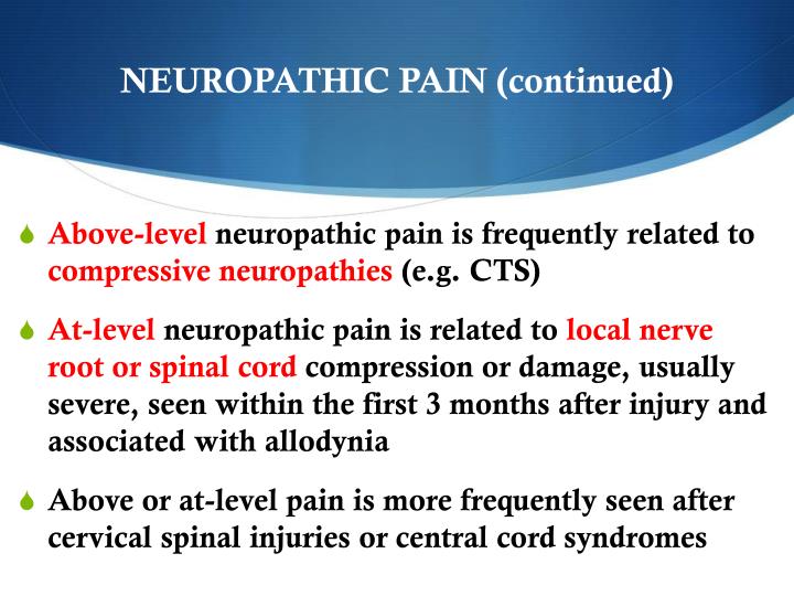 PPT - Management of chronic neuropathic pain after spinal cord injury ...