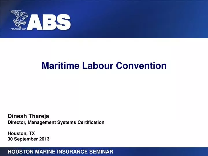 PPT - Maritime Labour Convention PowerPoint Presentation, free download ...