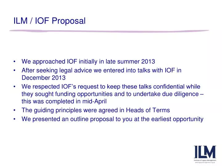 PPT - ILM / IOF Proposal PowerPoint Presentation, free download - ID ...